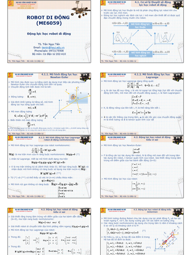 C4. Dong Luc Hoc Robot Di Dong - Tran Ngoc Tien - Ver1 | PDF