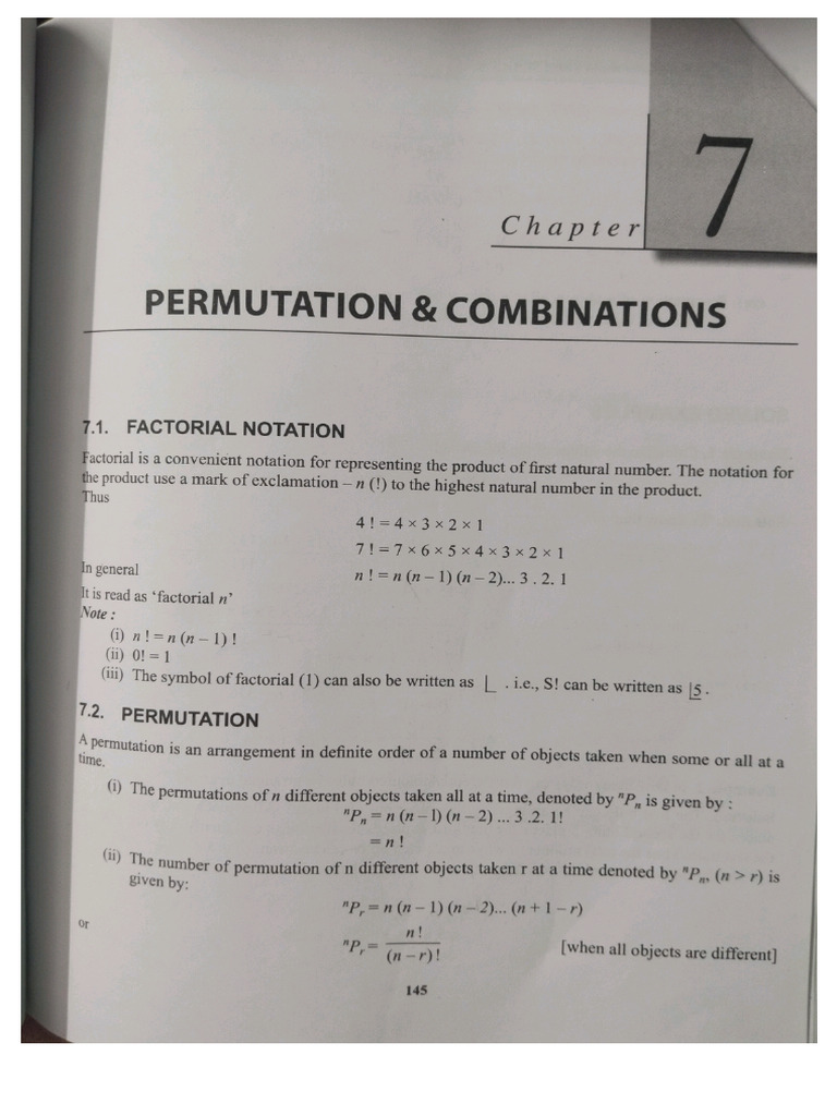 Permutations and Combinations Numericals | PDF