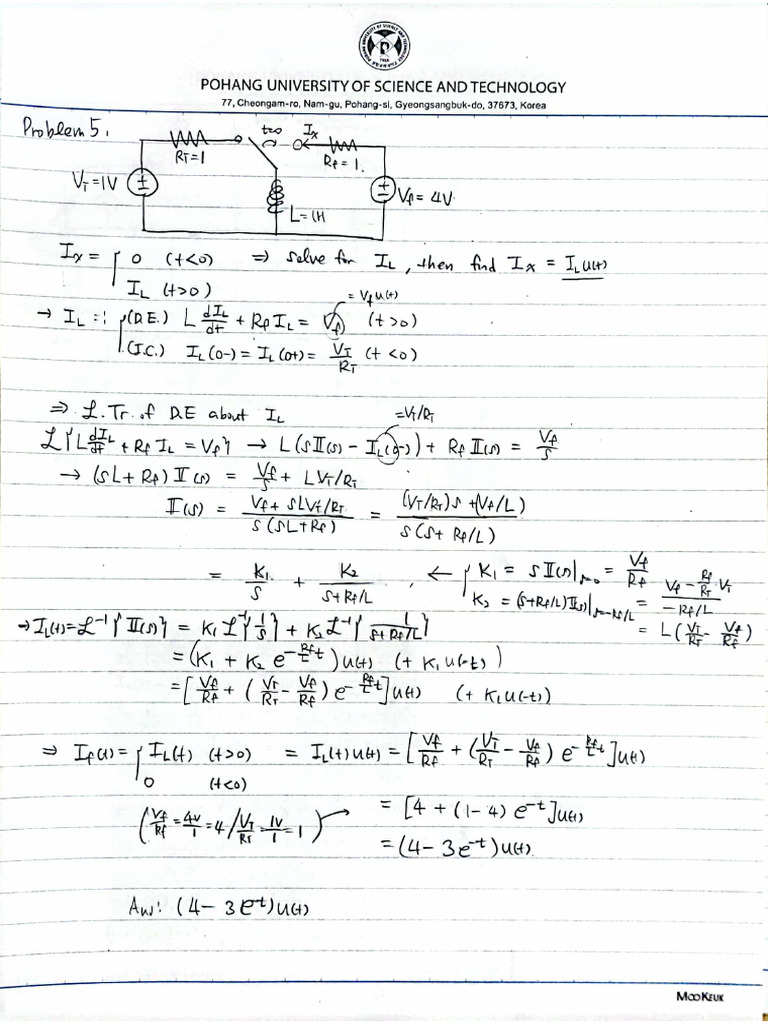 회로이론 HW9 - 3 | PDF