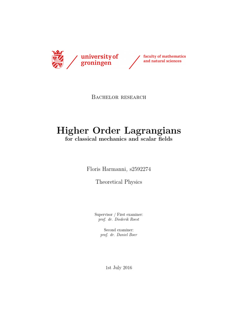 Higher Order Lagrangians Pdf