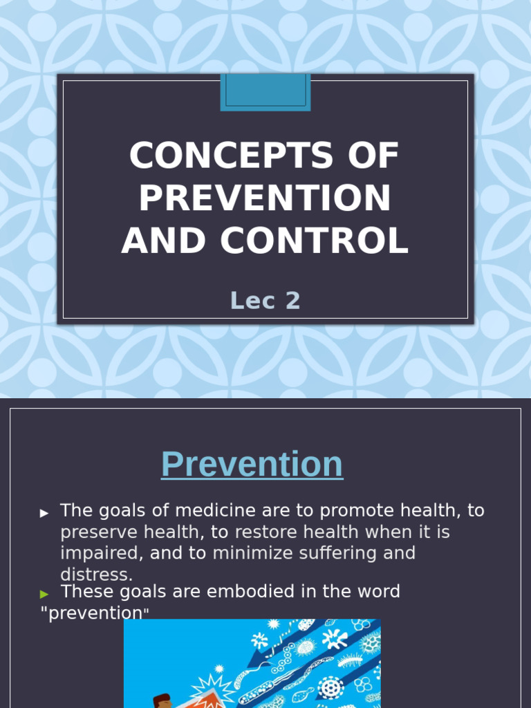 Concepts of Prevention and Control | PDF