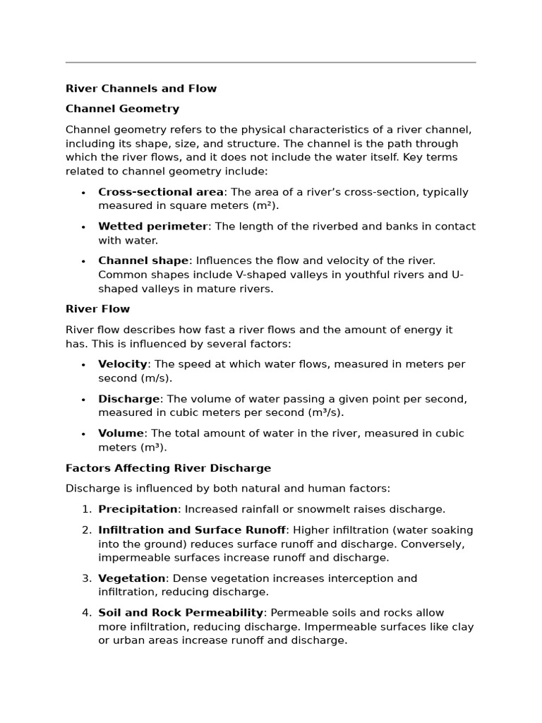 River Channels and Flow Channel Geometry | PDF