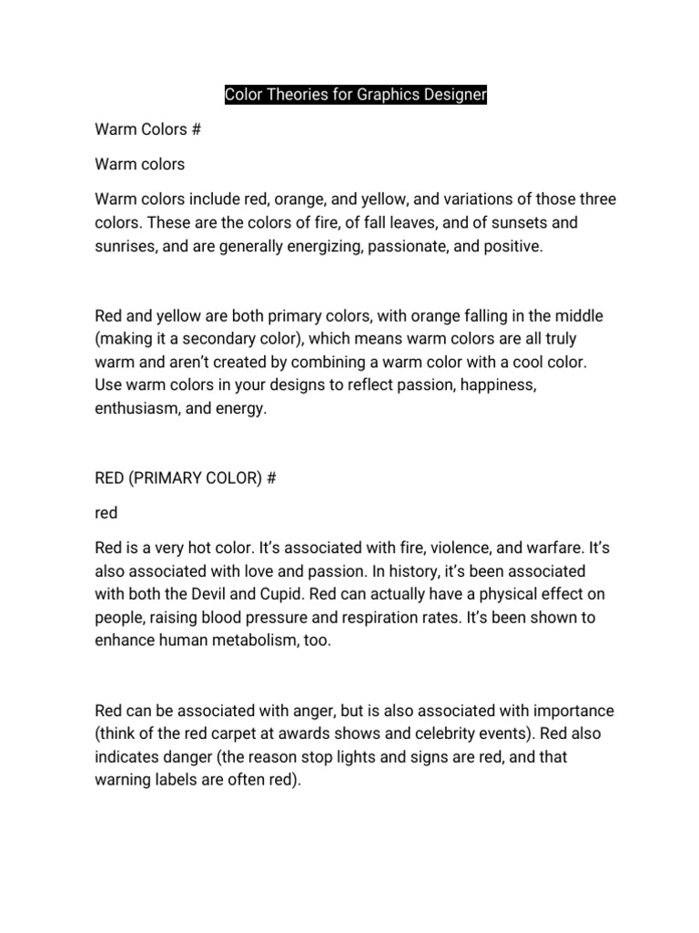 Essential Color Theories for Designers | PDF | Red | Green