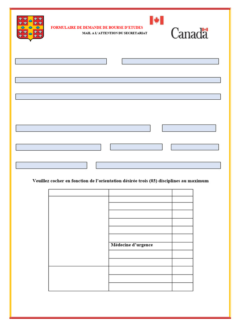 Formulaire D'inscription Universitaire | PDF