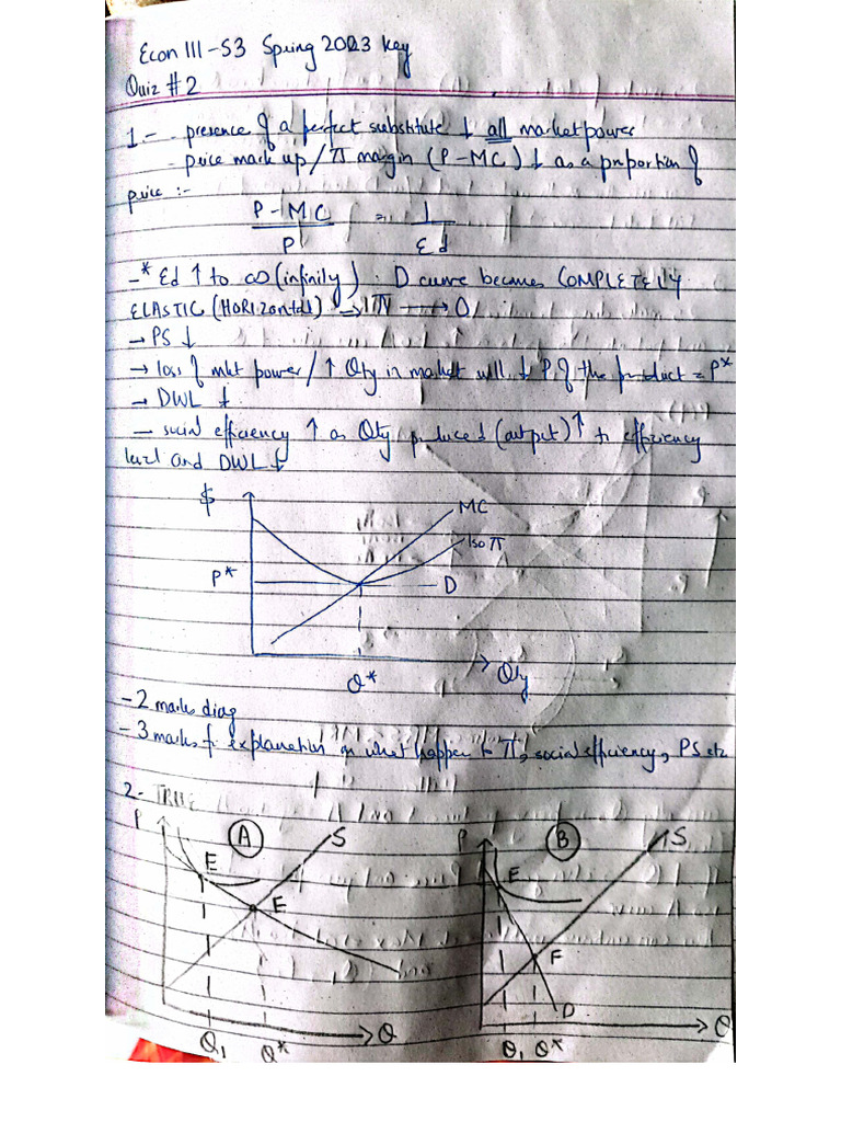 Econ 111 S3 Quiz 2 Key | PDF