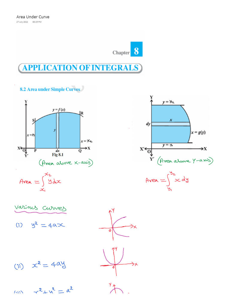 Ch-8 - Ex8.1 - Application of Integrals | PDF