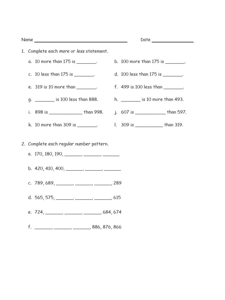 addition and subtraction bigger numbers | PDF