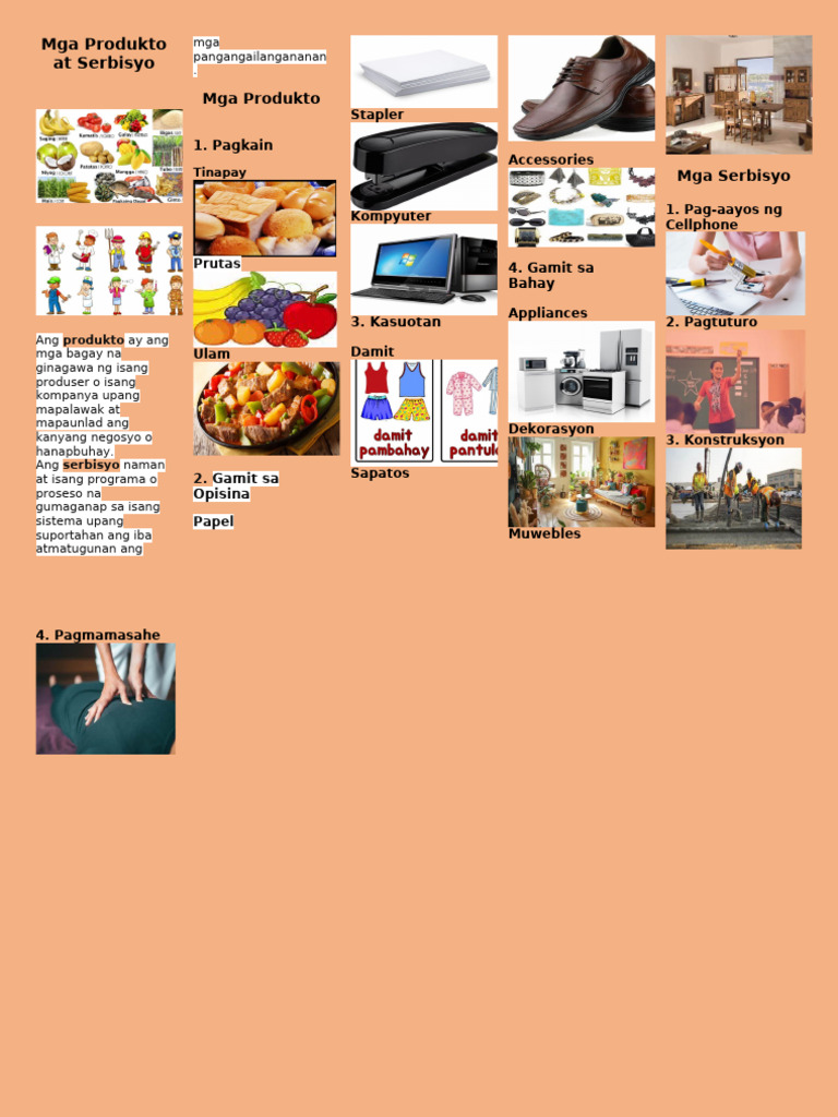 Mga Produkto at Serbisyo | PDF