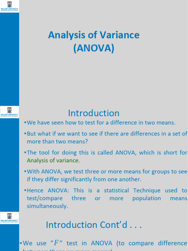 ANOVA Business Statistics | PDF
