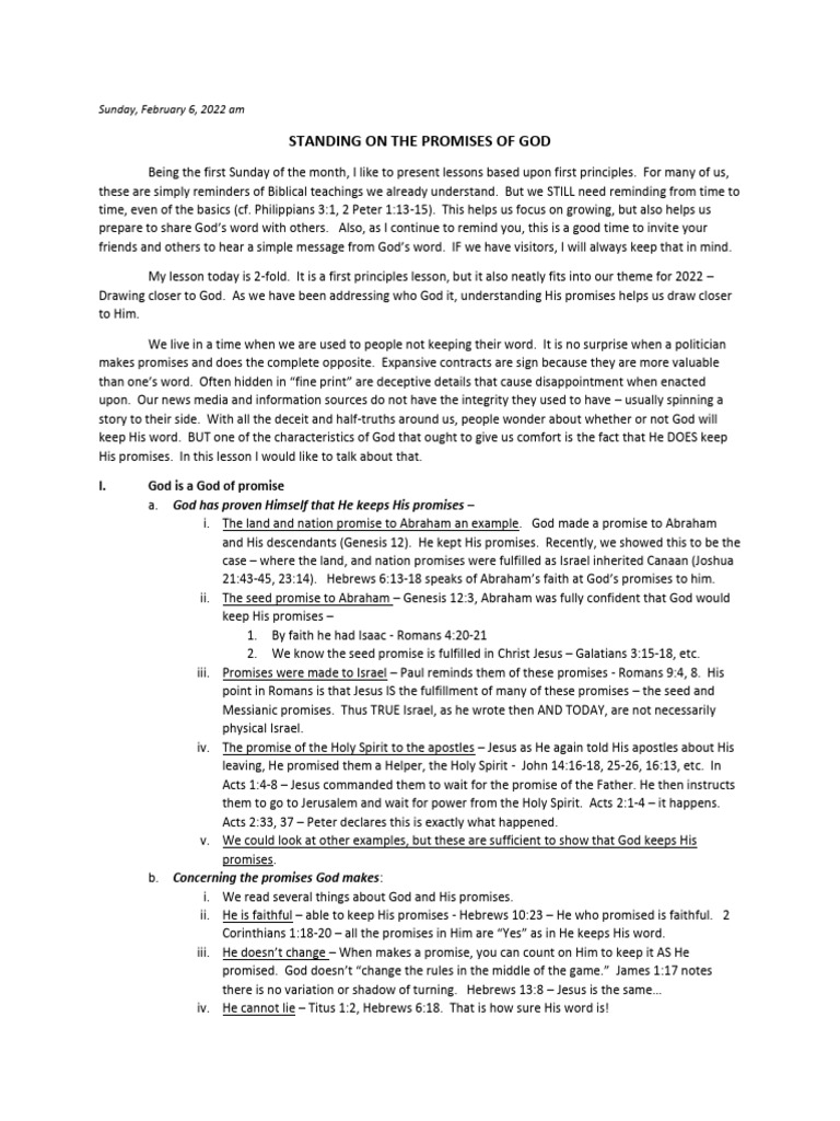 FirstPrinciples - The Promises of God | PDF | Jesus | Foreign Language ...