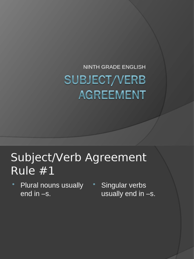 Subject-Verb Powerpoint | PDF