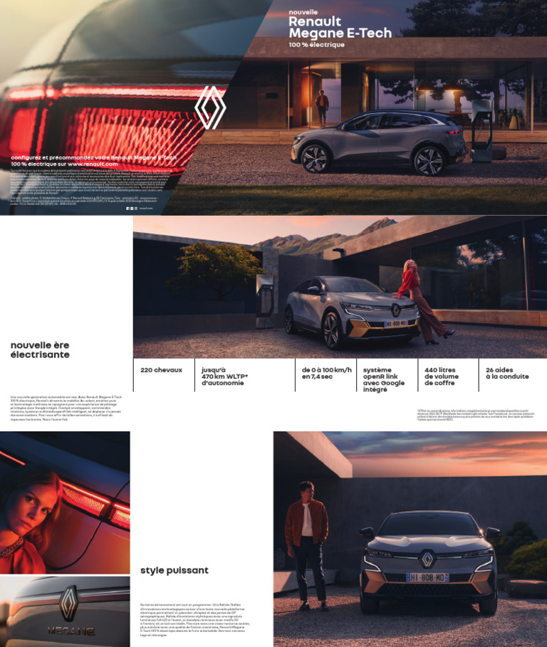 Brochure Renault Megane E-Tech 100% Électrique | PDF | Transport