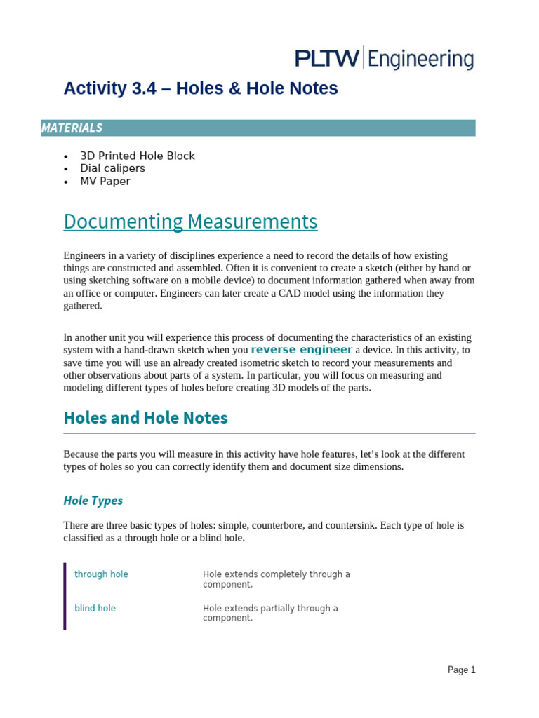 3.4 Holes and Hole Notes | PDF