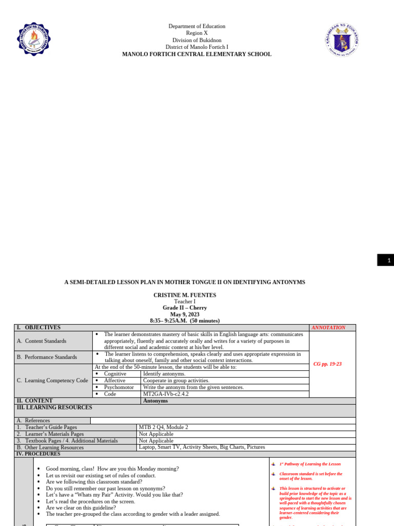 MTB LP 4TH Quarter | PDF