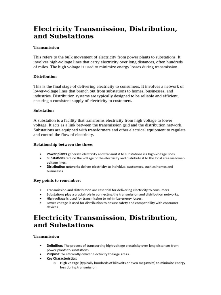 Electricity Transmission | PDF