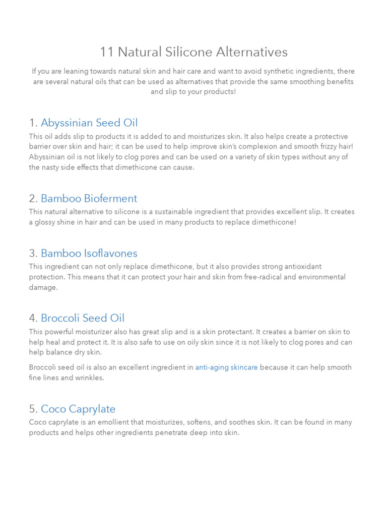 11 Silicone Alternatives | PDF