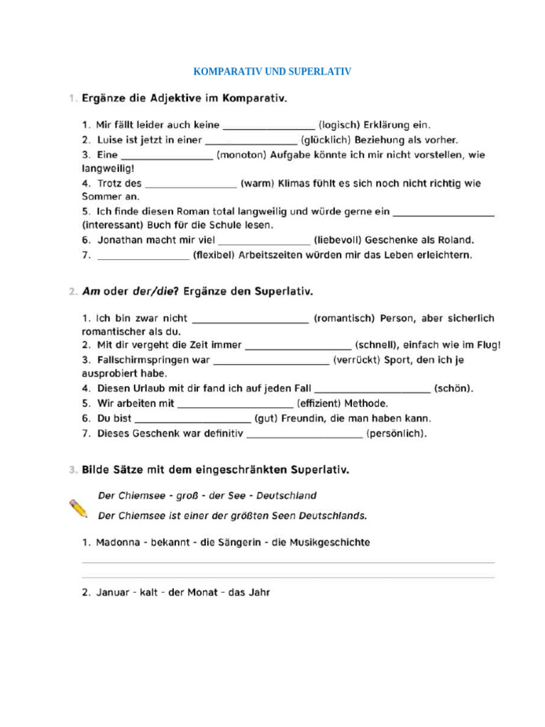 Komparativ Und Superlativ | PDF