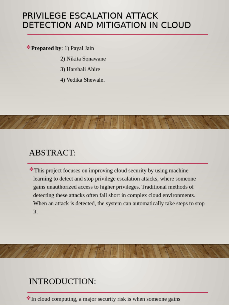 Privilege Escalation Attack Detection and Mitigation in Cloud | PDF