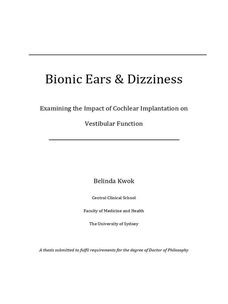 Bionic Ears and Dizziness | PDF