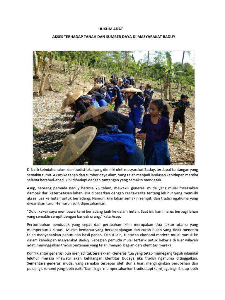 Hukum Adat Masyarakat Baduy | PDF