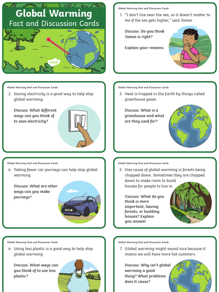 Global Warming Fact and Discussion Cards | PDF