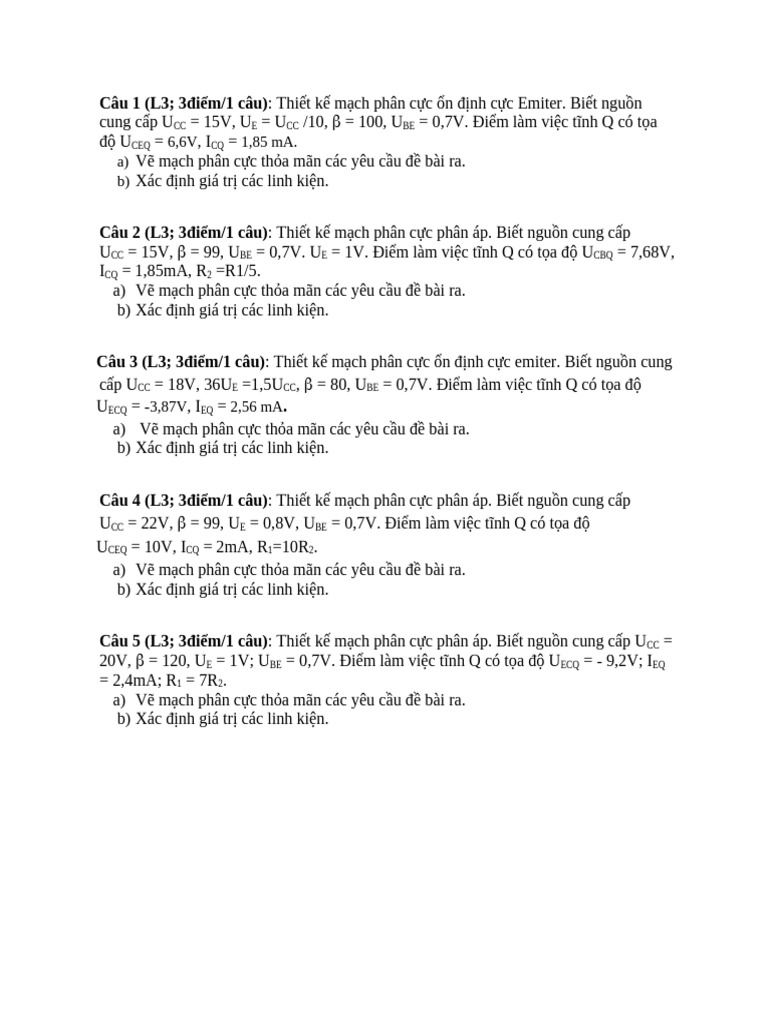Cau1 - Thiet Ke BJT | PDF