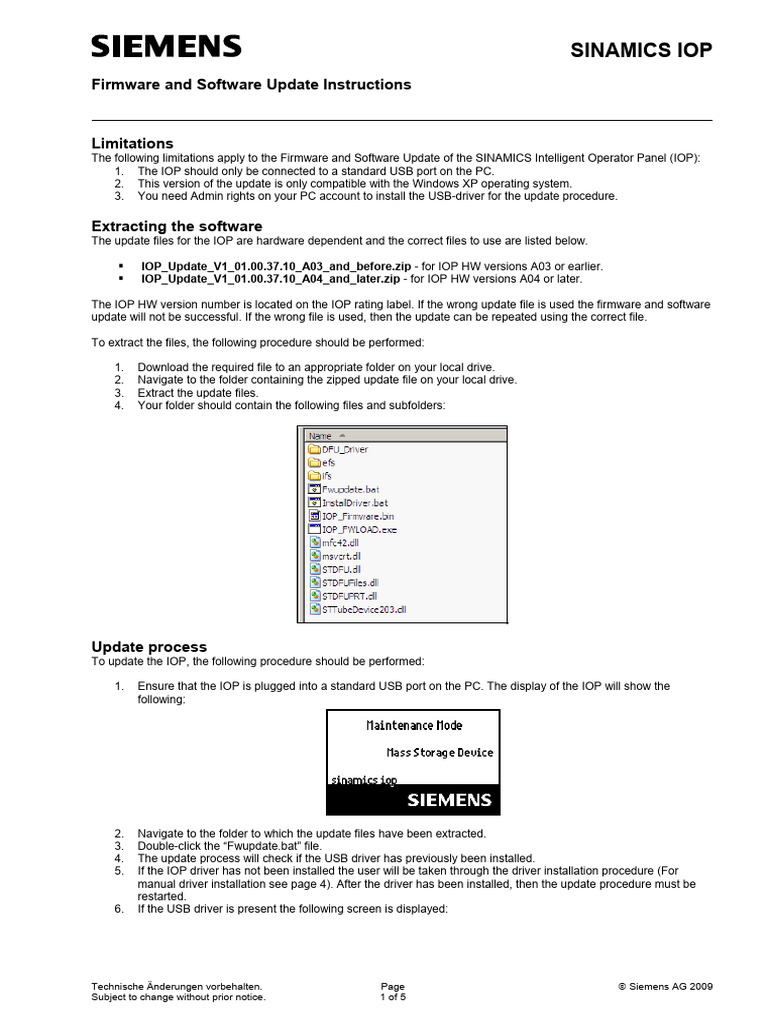 Iop Firmware Instructions Software Update en | PDF