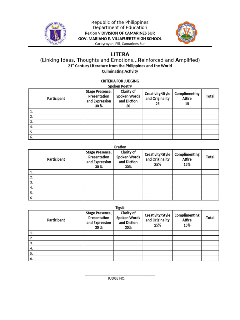 criteria for judging litera | PDF