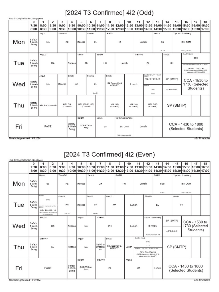 Term 3 Timetable-1 | PDF
