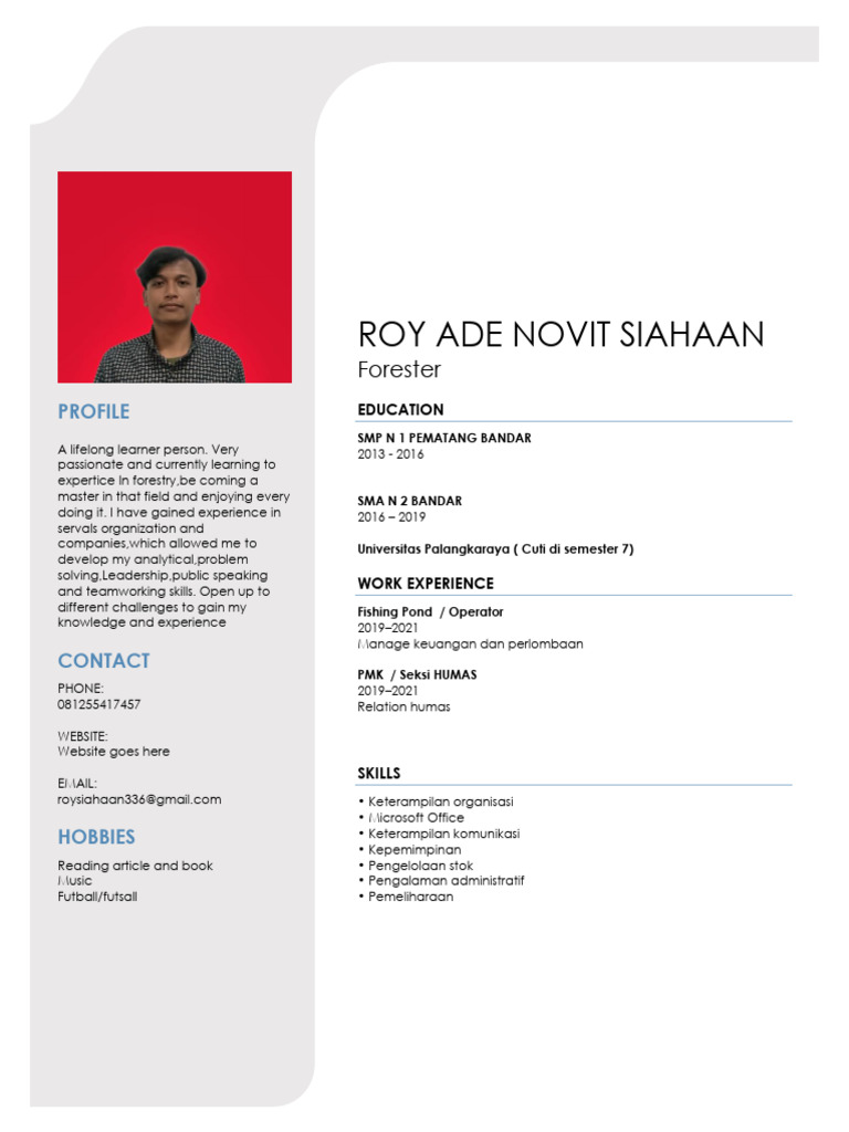 CV - Roy Ade Novit Siahaan | PDF