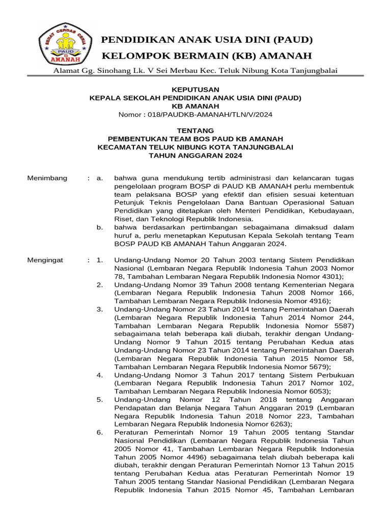 SK Team Bos Amanah | PDF