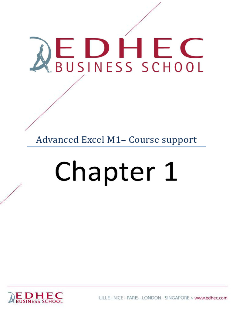 Advanced Excel Support Chapter1 | PDF
