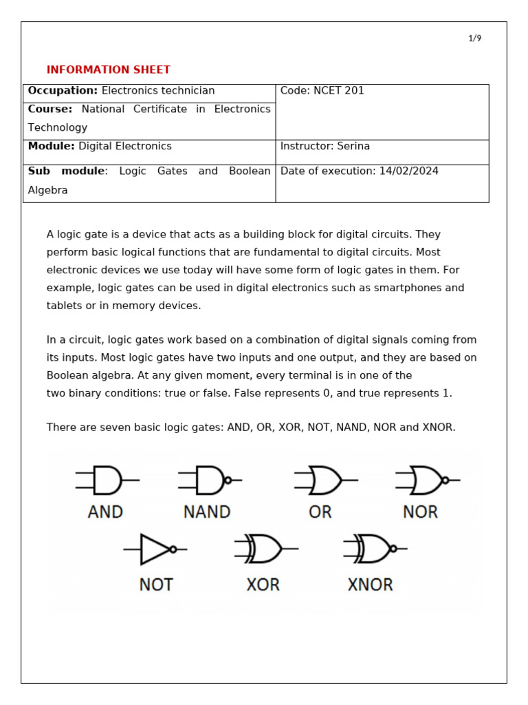 Basic Gates Pdf