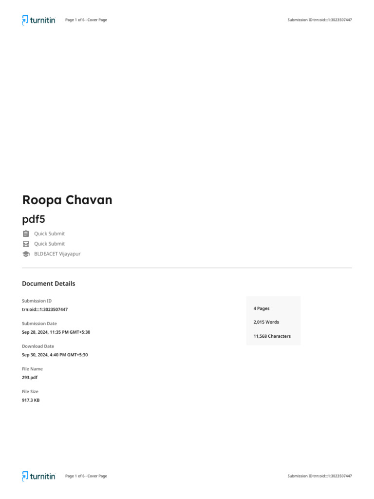 Roopa Chavan: Document Details | PDF