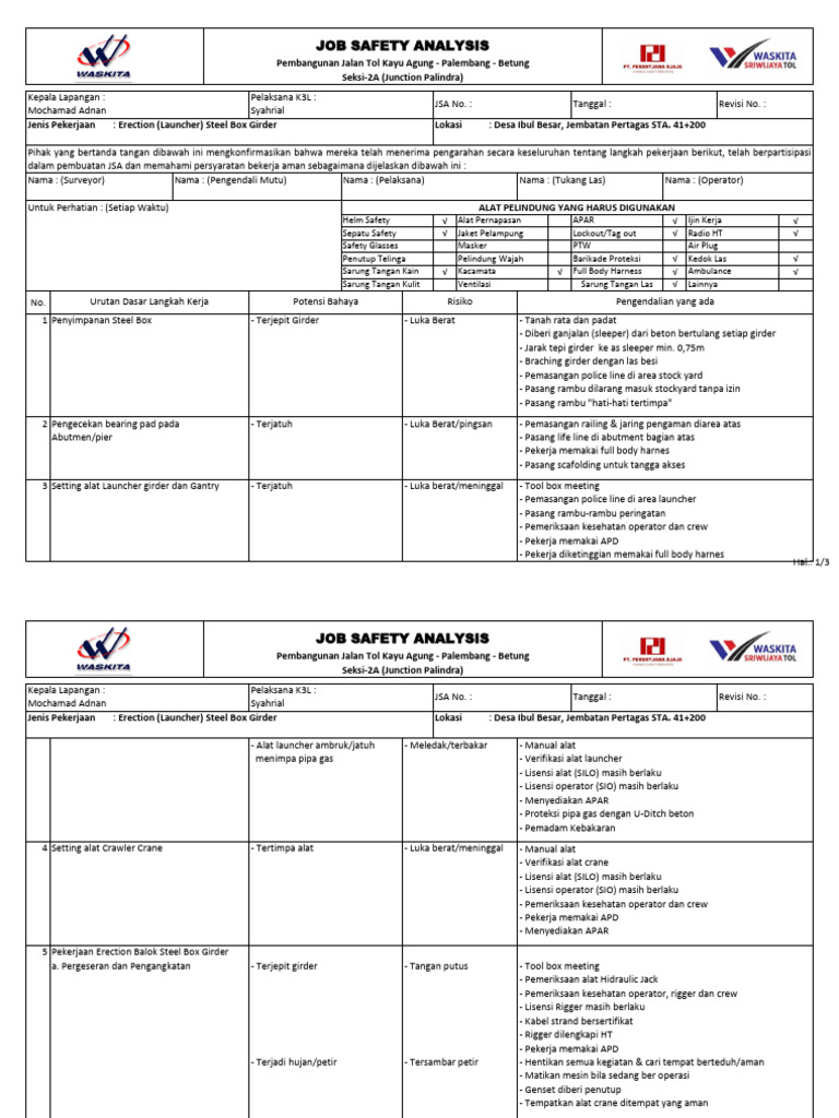 JSA Erection Girder (Launcher) - Pertagas | PDF