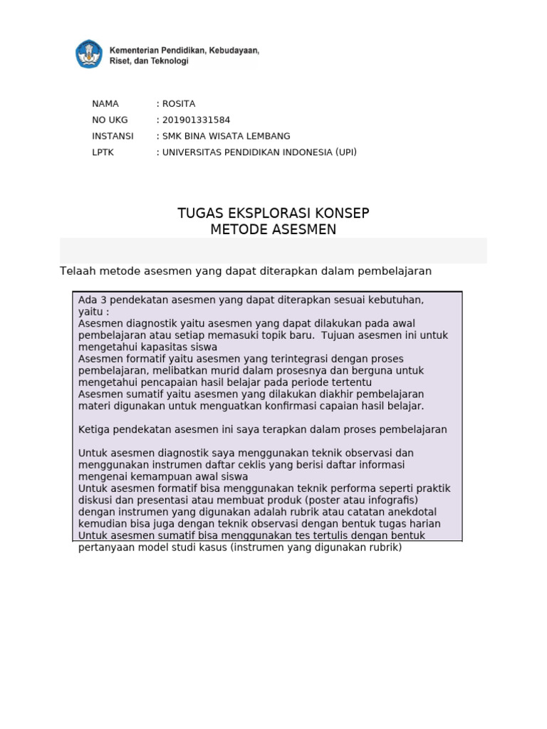 Metode Asesmen | PDF