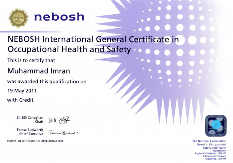 NEBOSH IGC Certificate in Occ. Health & Safety | PDF