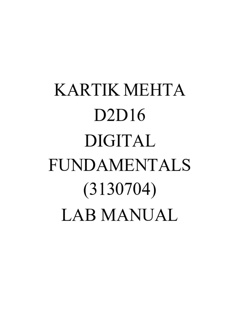 DF Manual Kartik Mehta | PDF