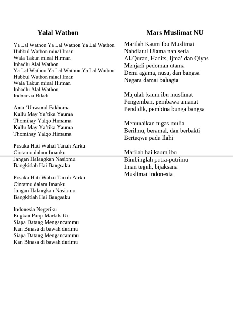 Yalal Wathon | PDF