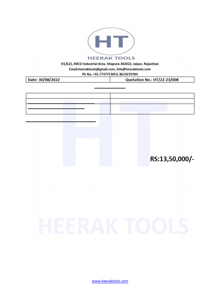 HP Tools Quotation | PDF