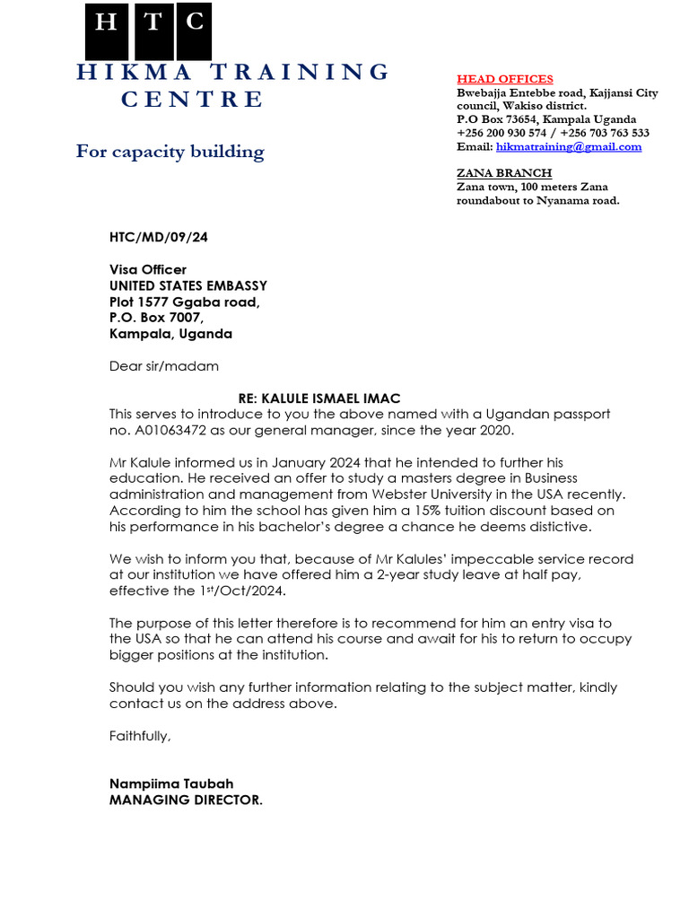 Work Rec Letter | PDF