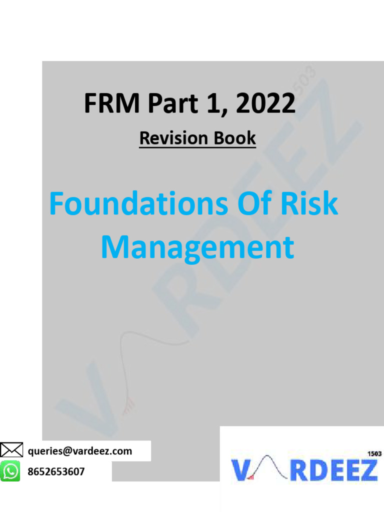 Vardeez Foundations of Risk Management Book 1 | PDF