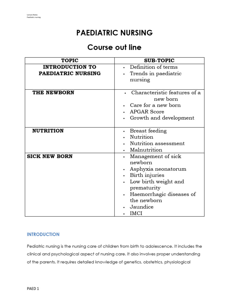 Paed Notes | PDF