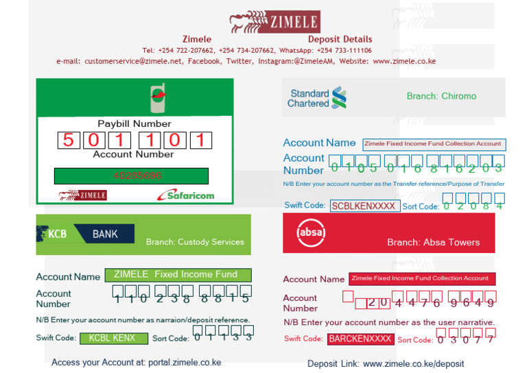 Zimele Fixed Income Fund Payment Details | PDF