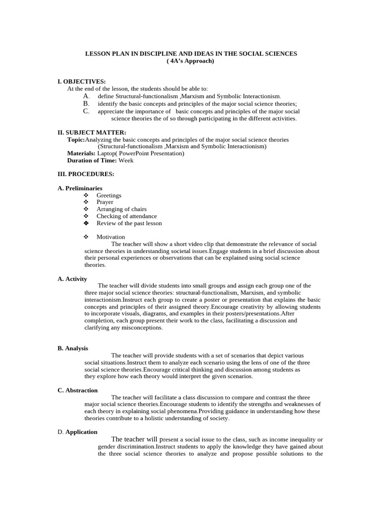 Lesson Plan in Diss-W5-6 | PDF