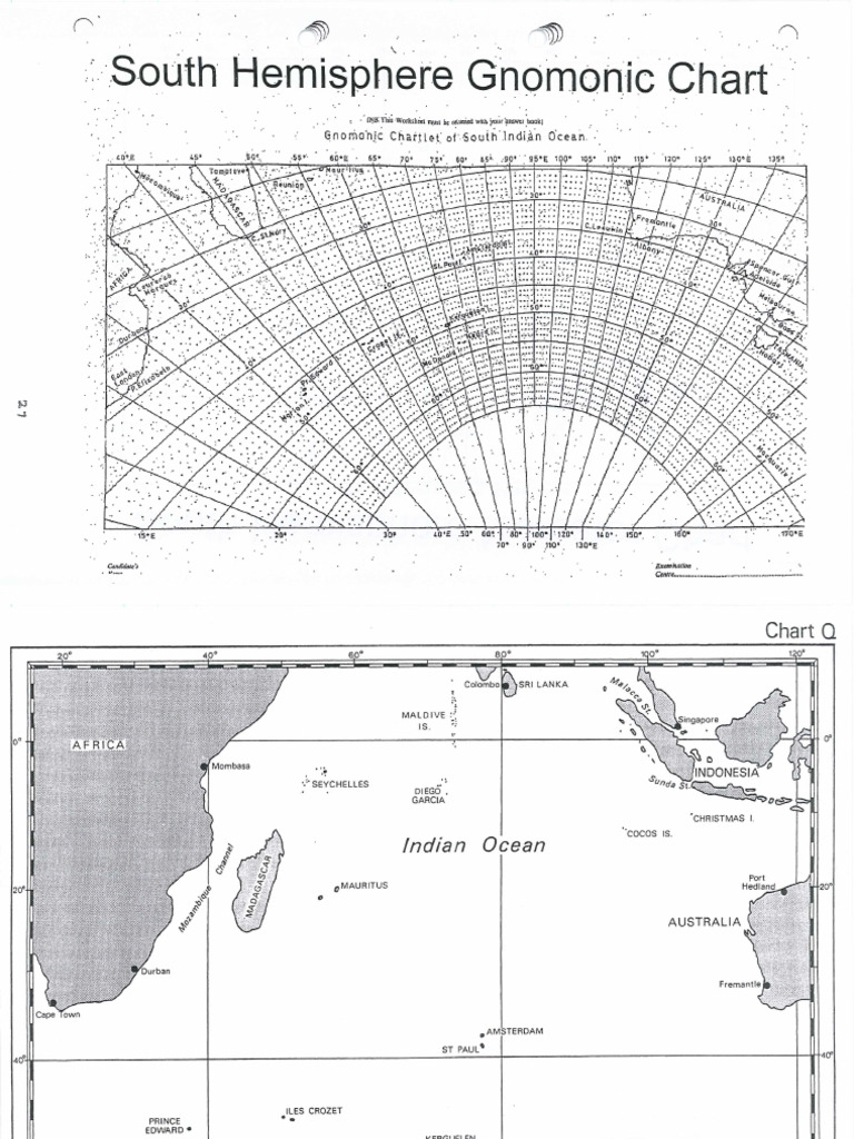 06-T.Ocean (Mock Exam Gnomonic - Mercator Chart) | PDF