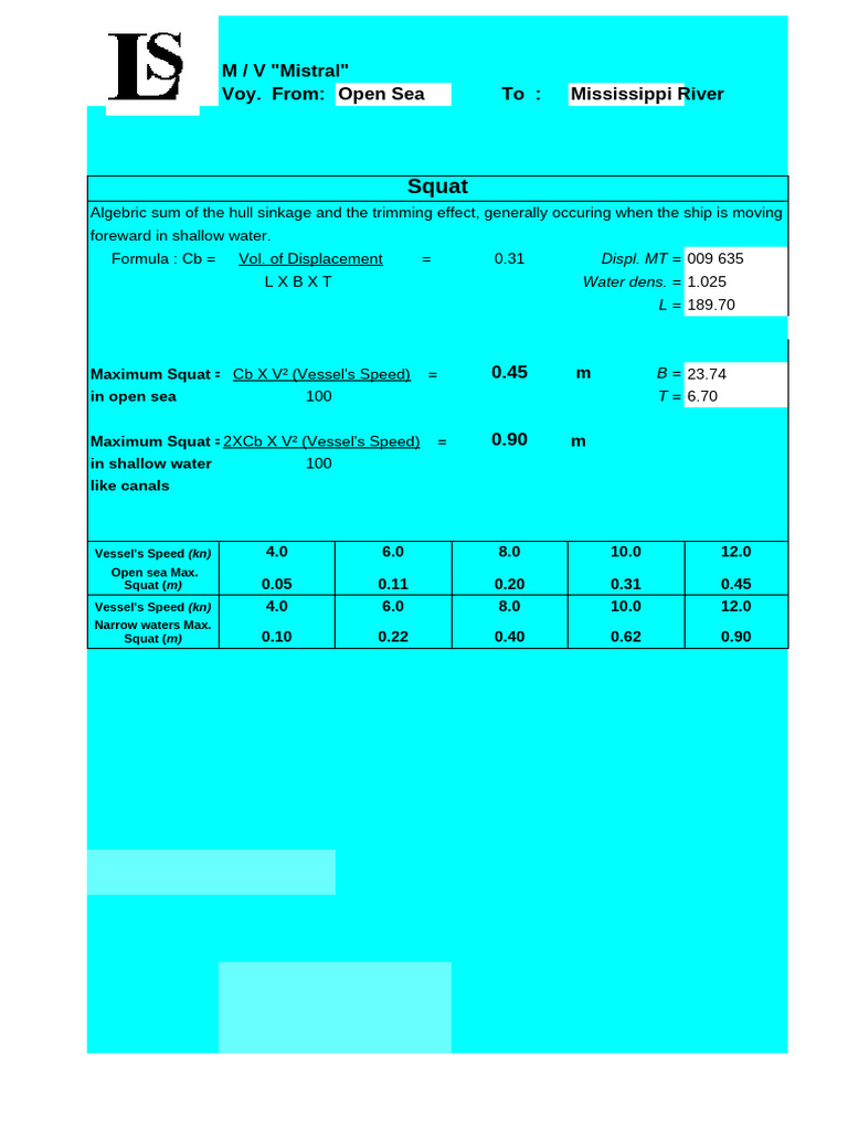 Squat Calculation | PDF