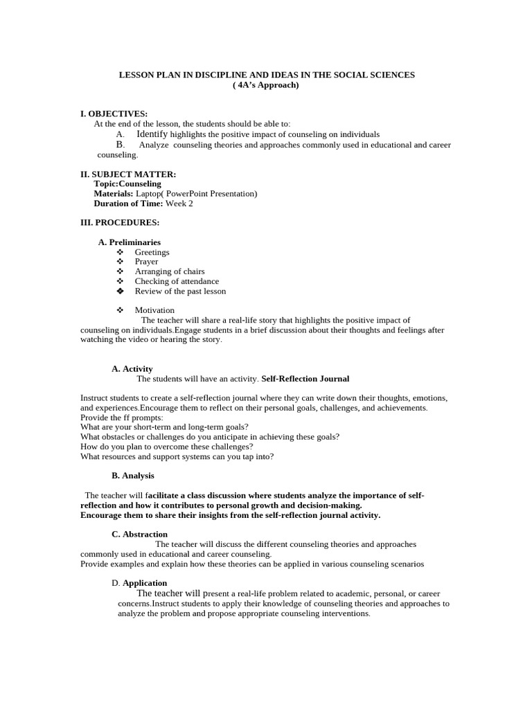 Lesson Plan in Diss-W 2 | PDF