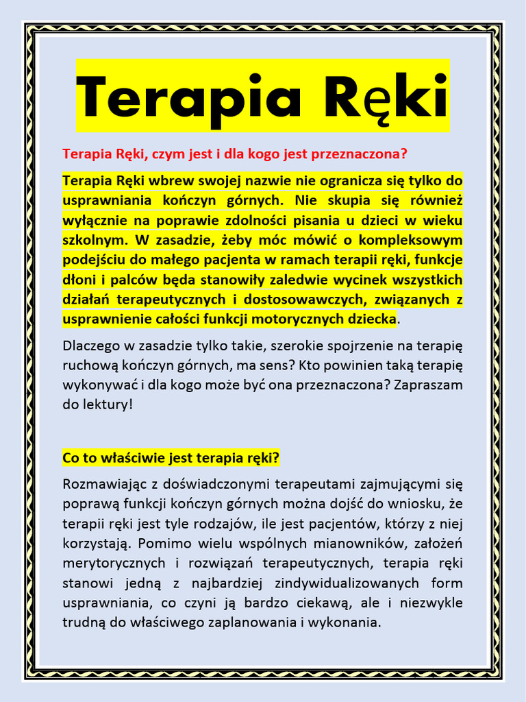 Terapia Ręki Akj | PDF