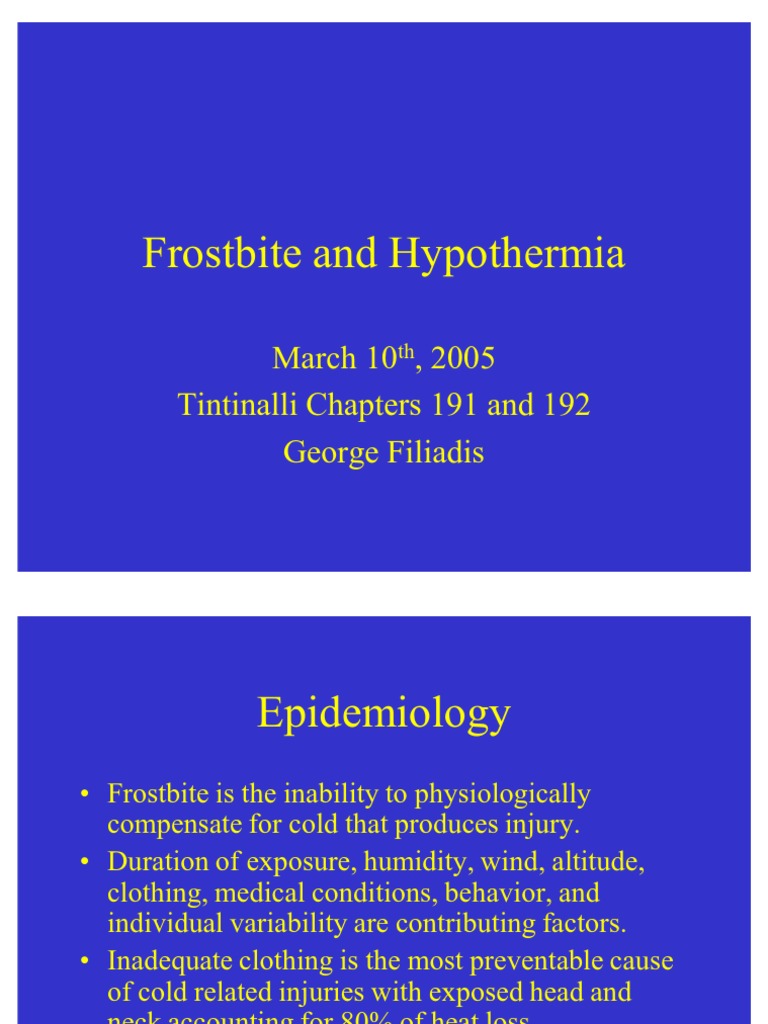 Frostbite and Hypothermia | PDF | Hypothermia | Clinical Medicine
